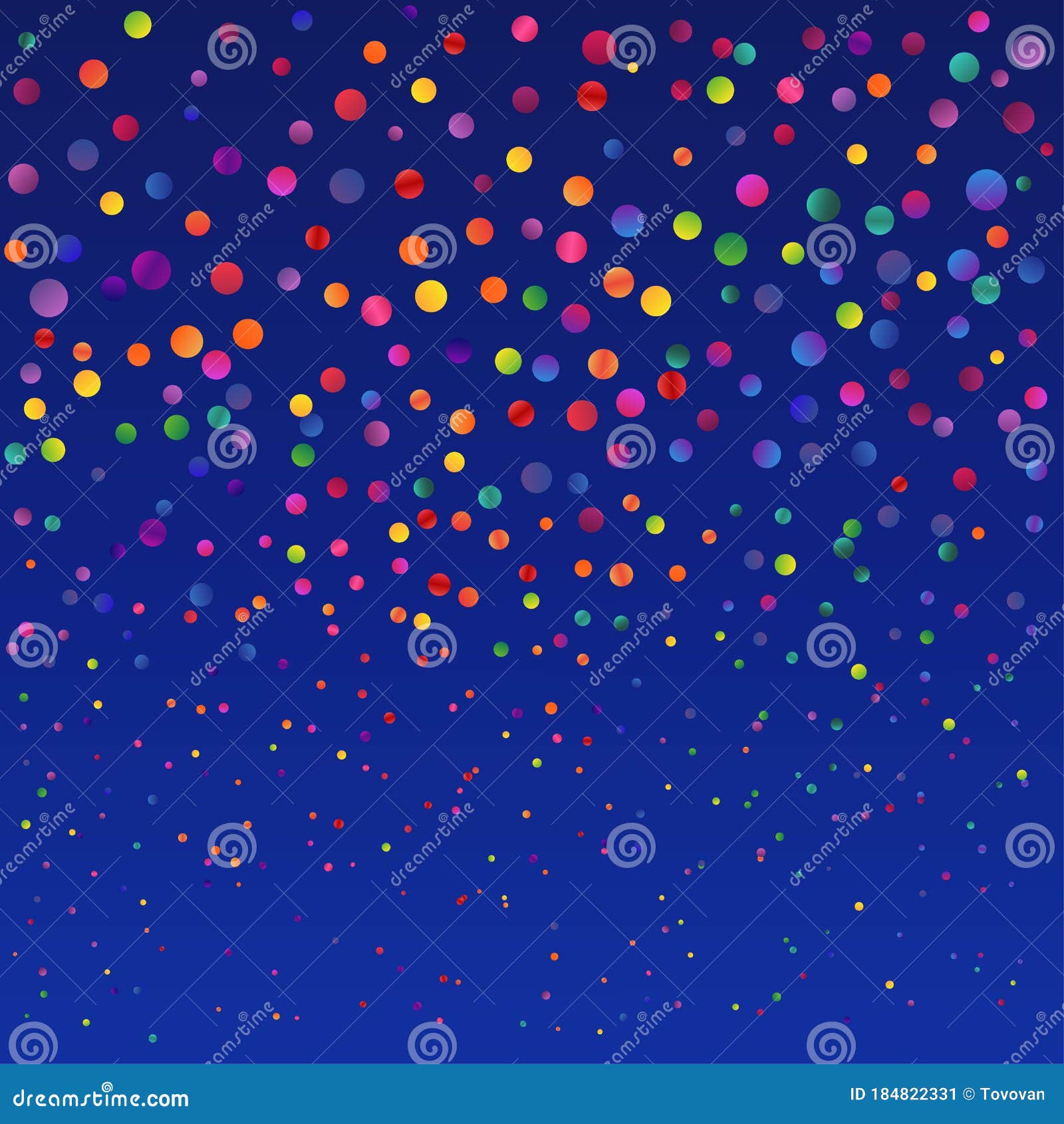 Colorful Circle Confetti on Blue Stock Vector - Illustration of ...