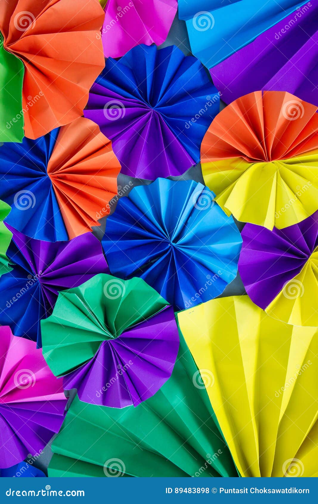 Colorful Circle of Fans Paper Stock Photo - Image of handmade ...
