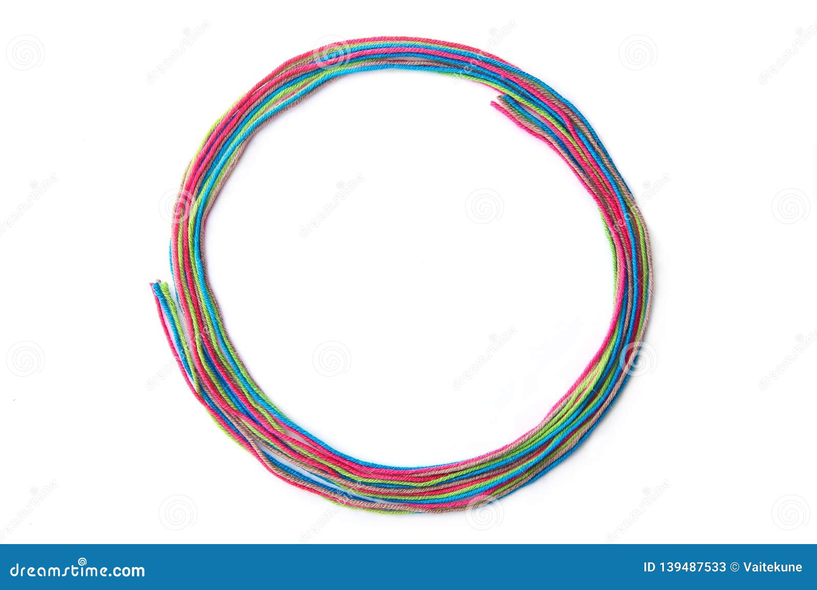 Colorful Circle Frame Made of Thread Isolated on White Background ...