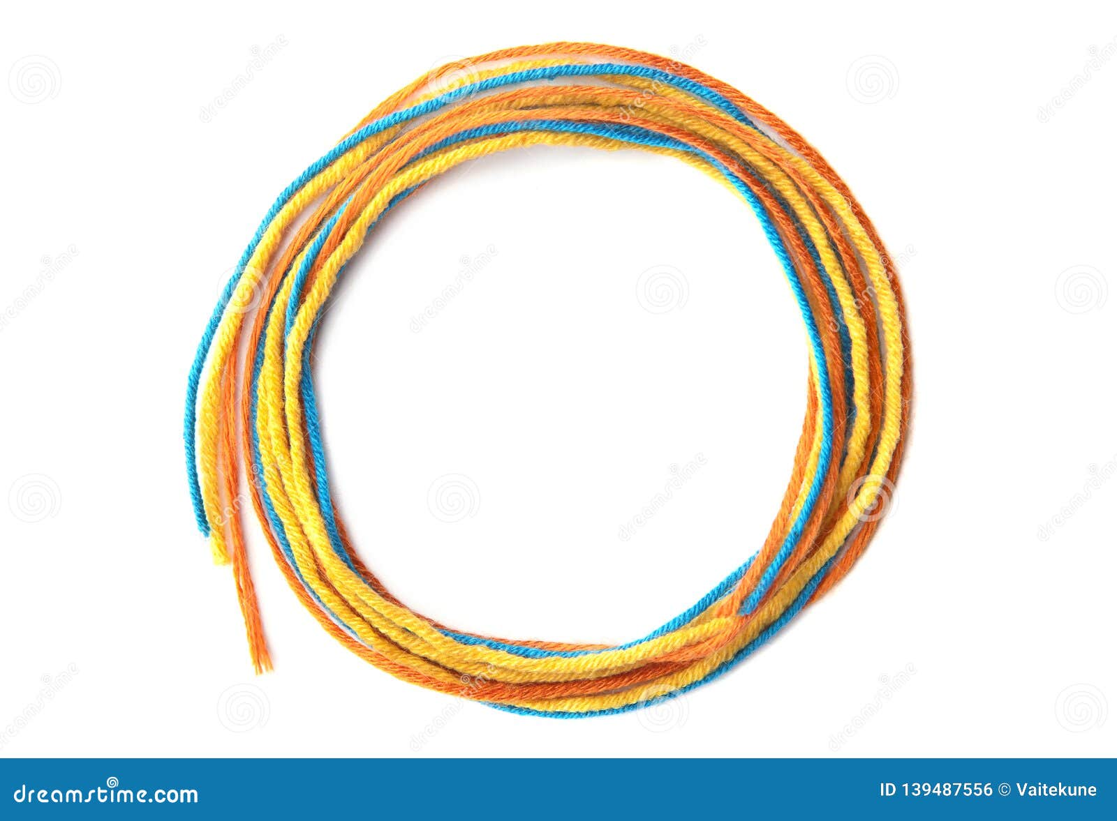 Colorful Circle Frame Made of Thread Isolated on White Background ...