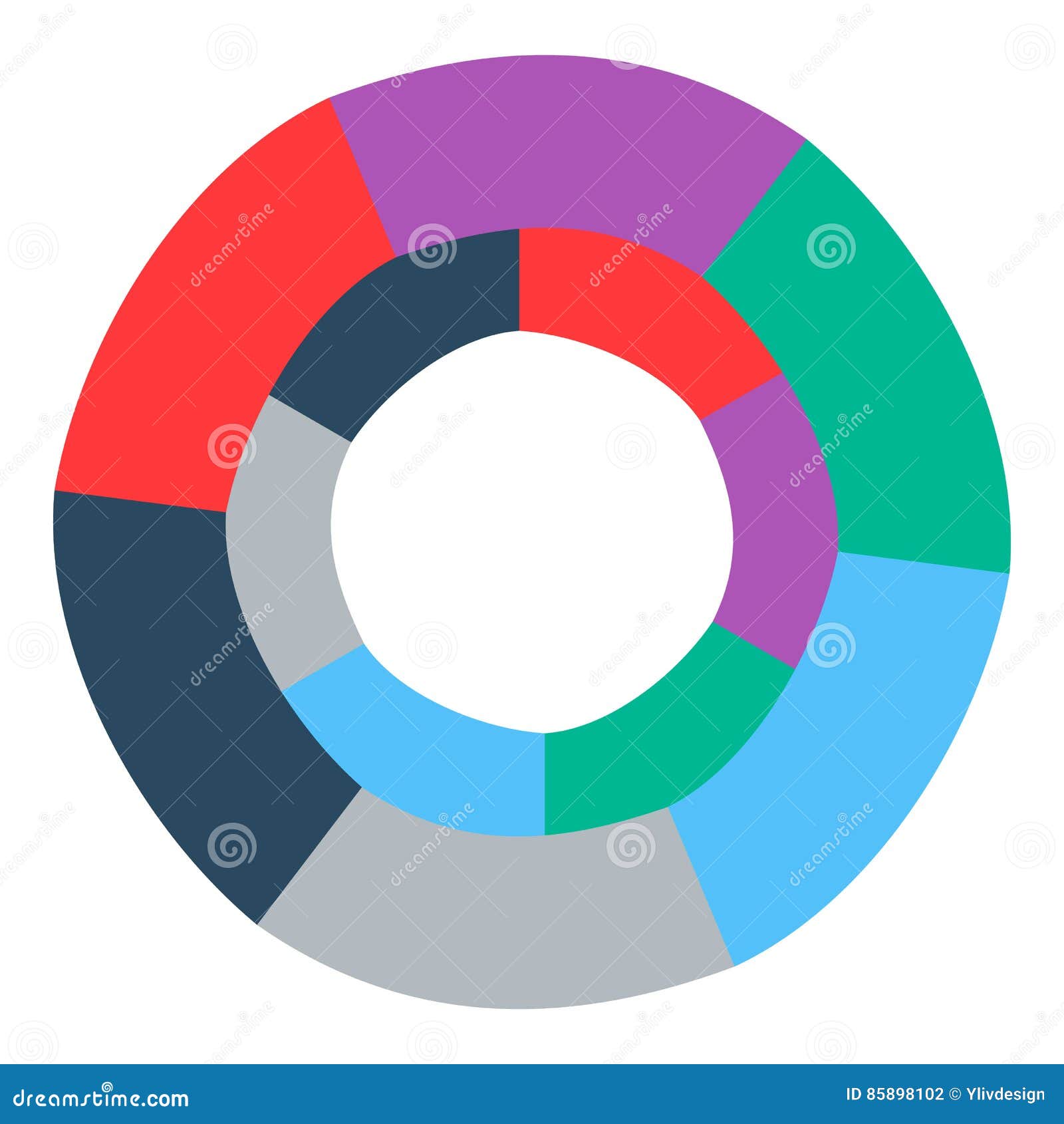 Colorful Circle Icon, Flat Style Stock Vector - Illustration of ...