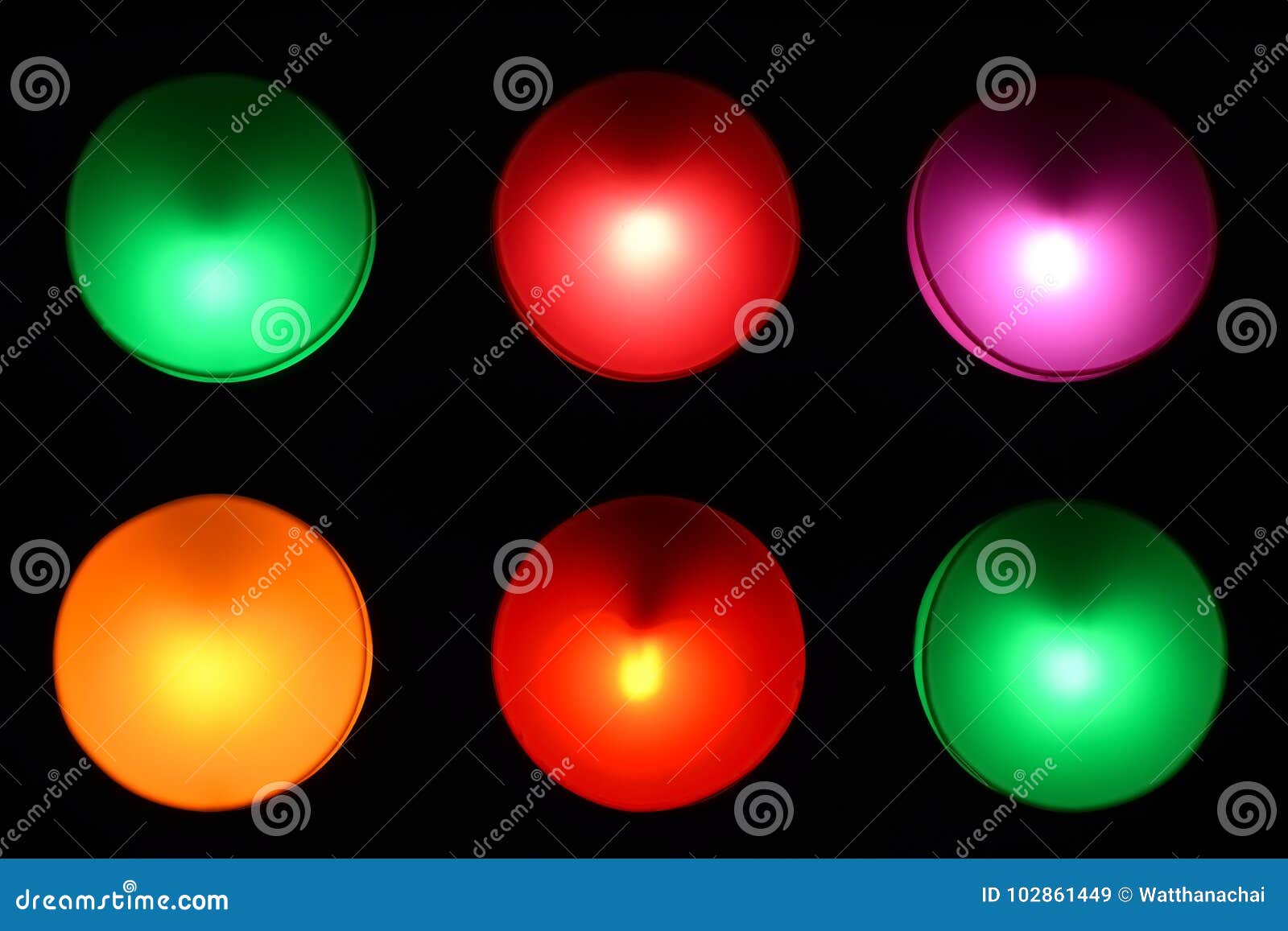 Colorful Circle Lights Background. Stock Image - Image of night ...