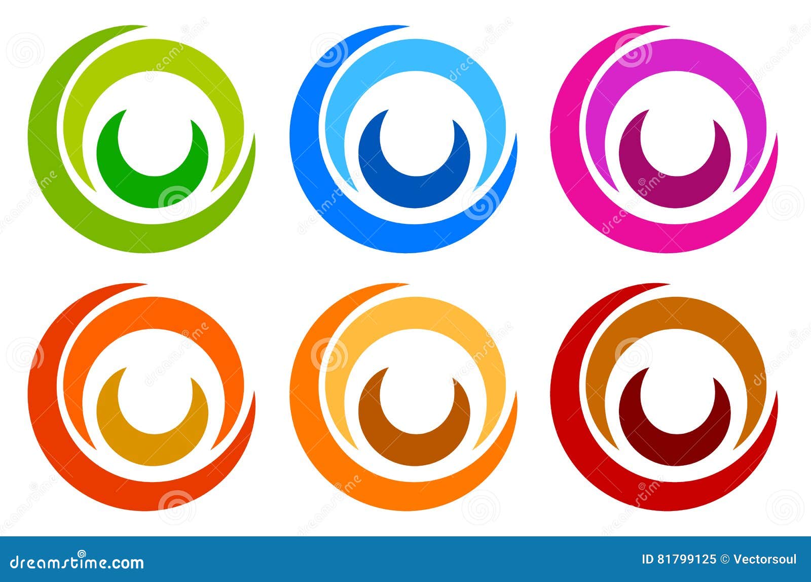 Colorful Circle Logo, Icon Templates. Concentric Segmented Circl Stock ... Colorful Circle Logo, Icon Templates. Concentric Segmented Circl Stock ...