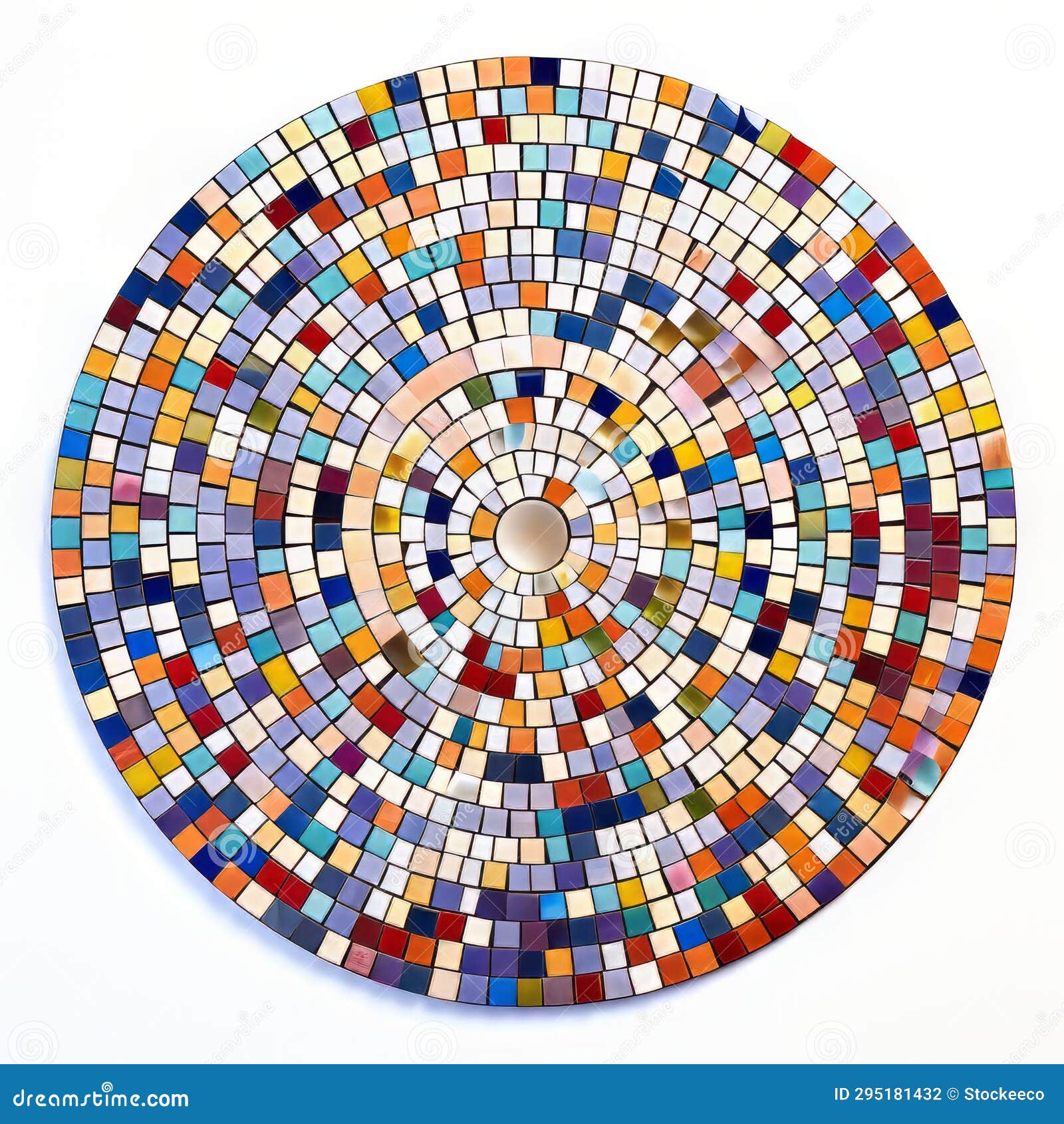 Colorful Circle Mosaic Artwork A Stunning Display Of Wood Veneer