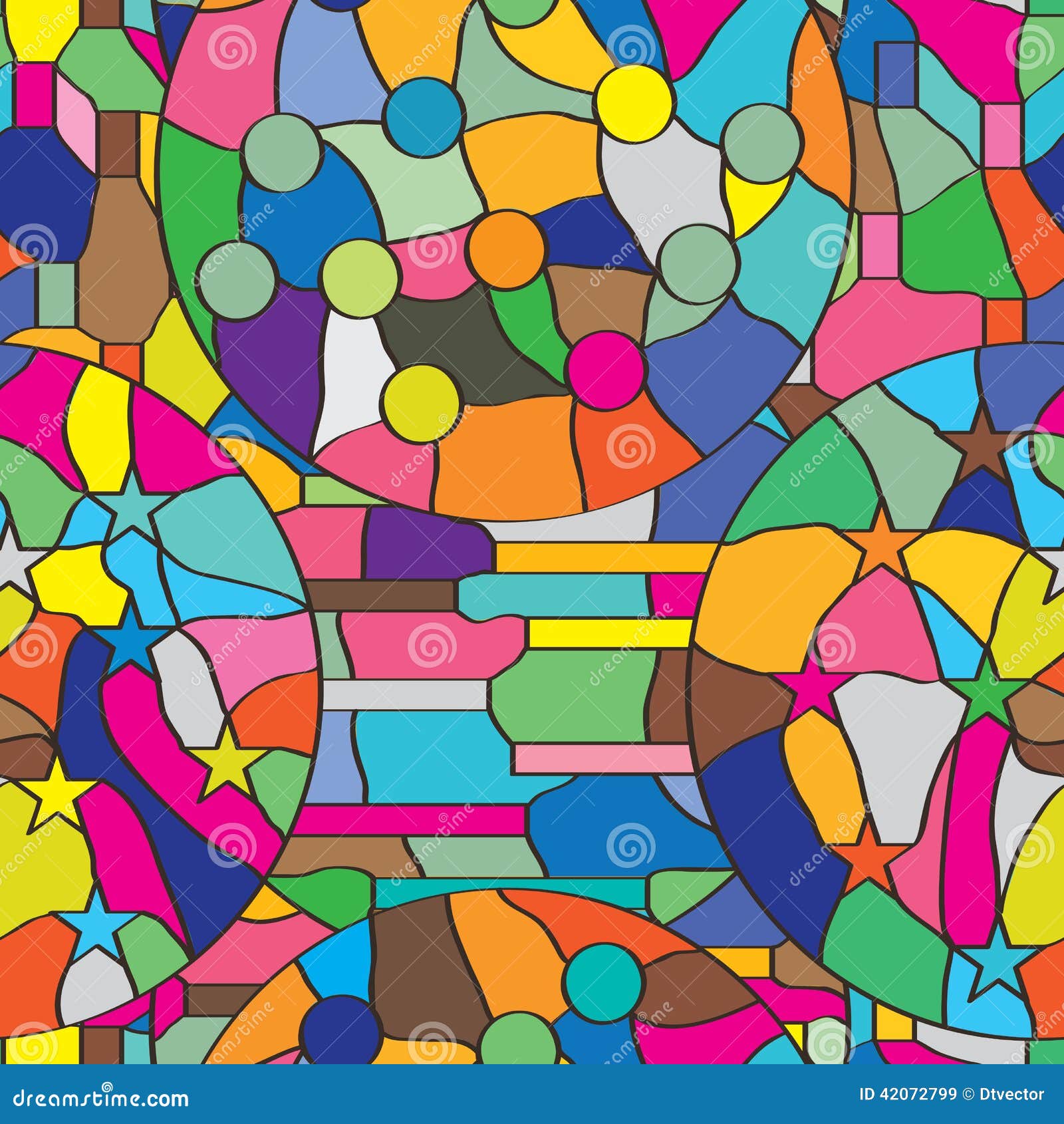 Colorful Circle Painting Seamless Pattern Stock Vector - Illustration ...