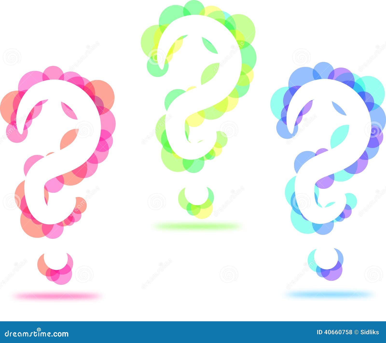 Colorful Circle Question Marks Stock Illustration - Illustration of ...