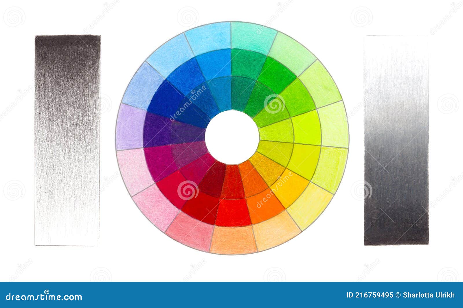 Colorful Circle Swatch for Colored Pencils with Black and White ...
