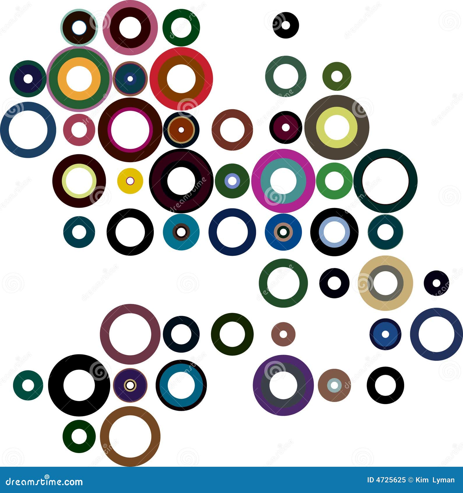 Six Colorful Circles Connected By White Horizontal Stripe, Thin Line ...