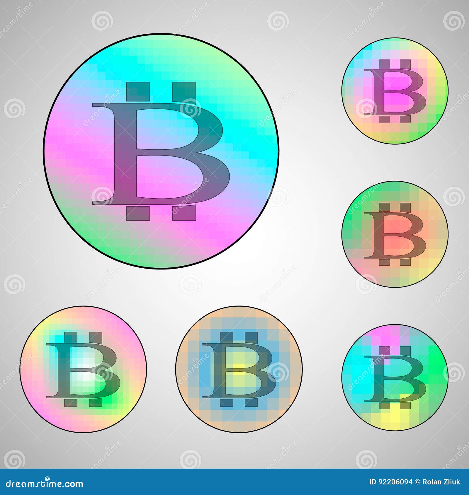 Colorful Circles with Bitcoin Signs Stock Vector - Illustration of ...
