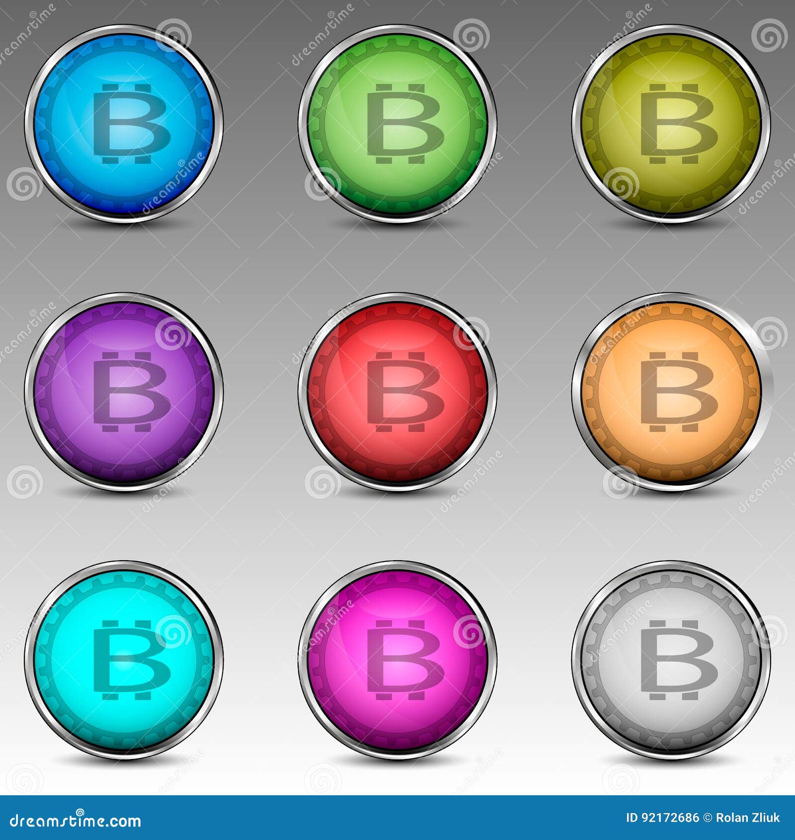 Colorful Circles with Bitcoin Symbol Stock Vector - Illustration of ...