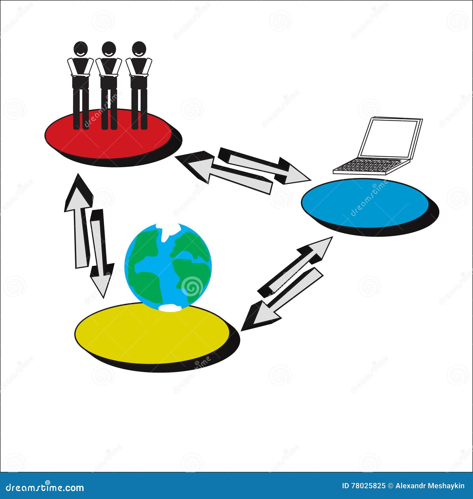 Colorful Circles Connected by Arrows Stock Vector - Illustration of ...