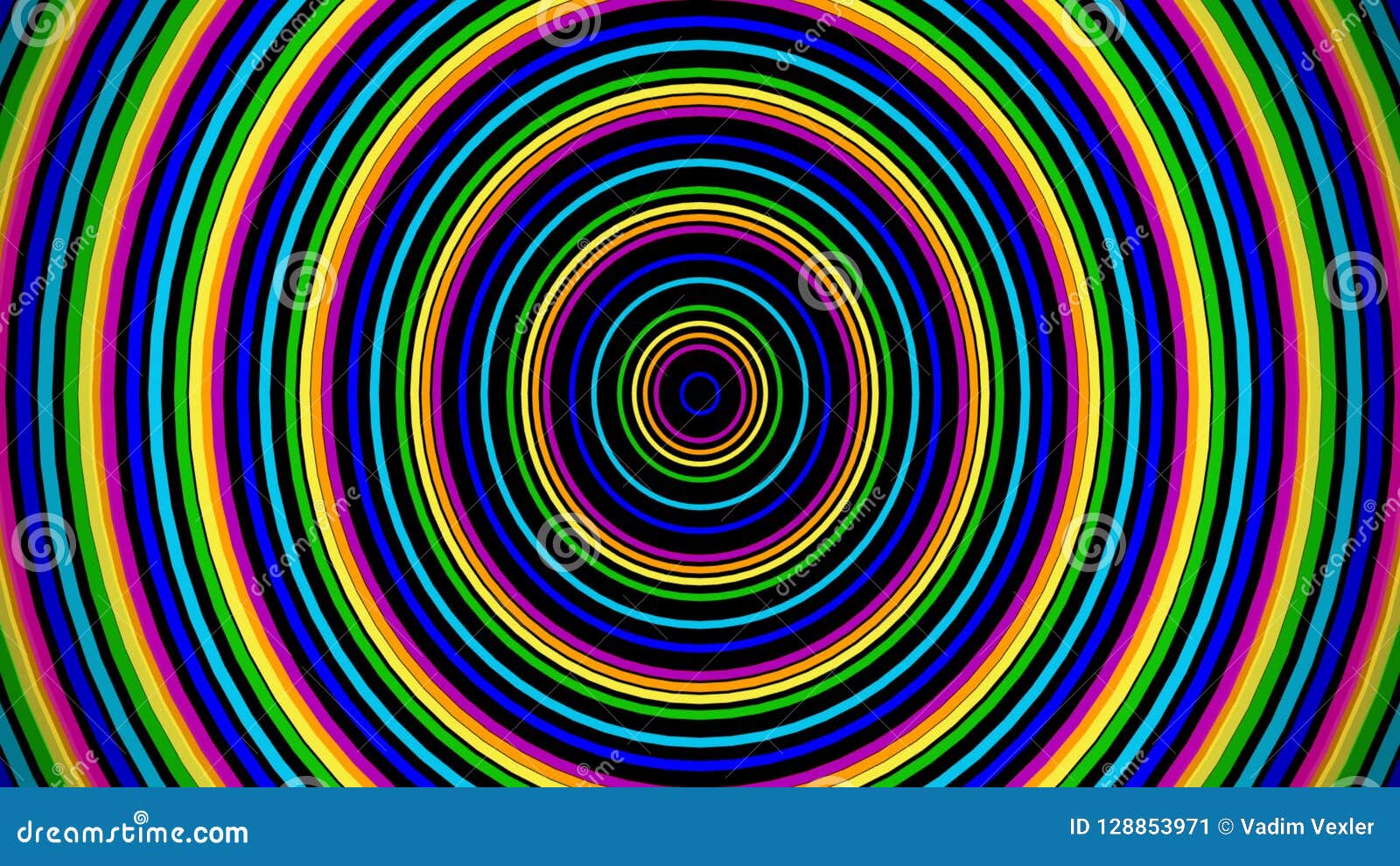 Colorful Circles Continuously Expanding from the Center. Seamlessly ...