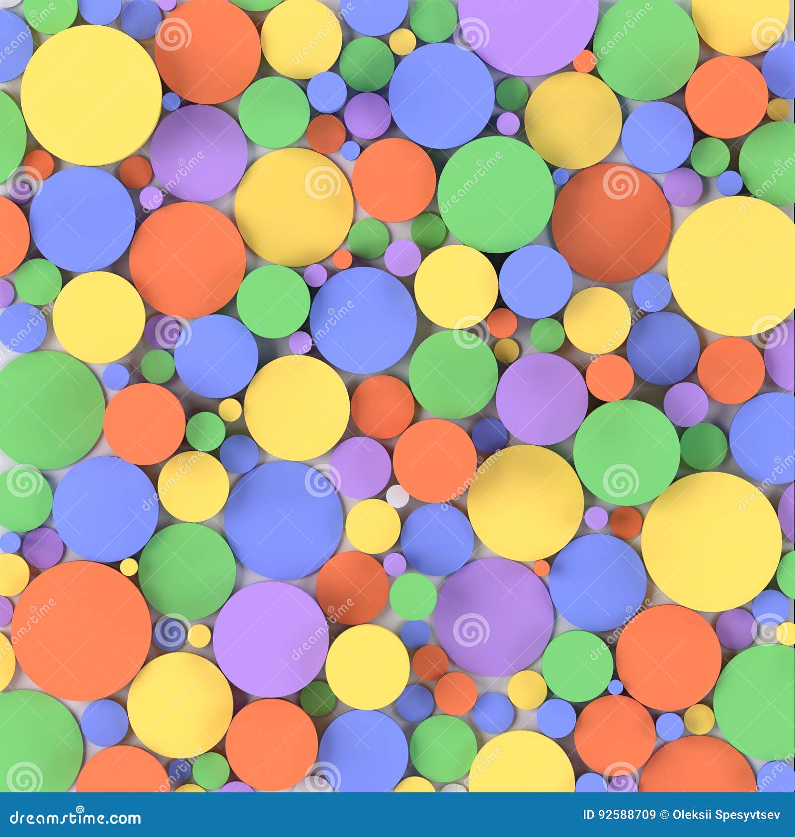 Colorful Circles, 3D Render Stock Illustration - Illustration of ...