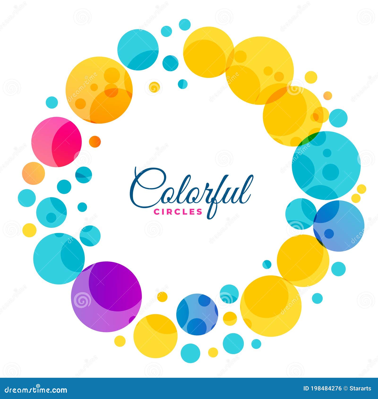 Colorful Circles Frame in Round Shape Background Stock Vector ...