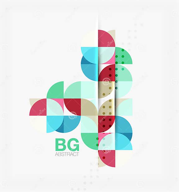 Colorful Circles Modern Abstract Composition with Text. Geometric ...