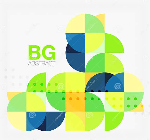 Colorful Circles Modern Abstract Composition with Text. Geometric ...