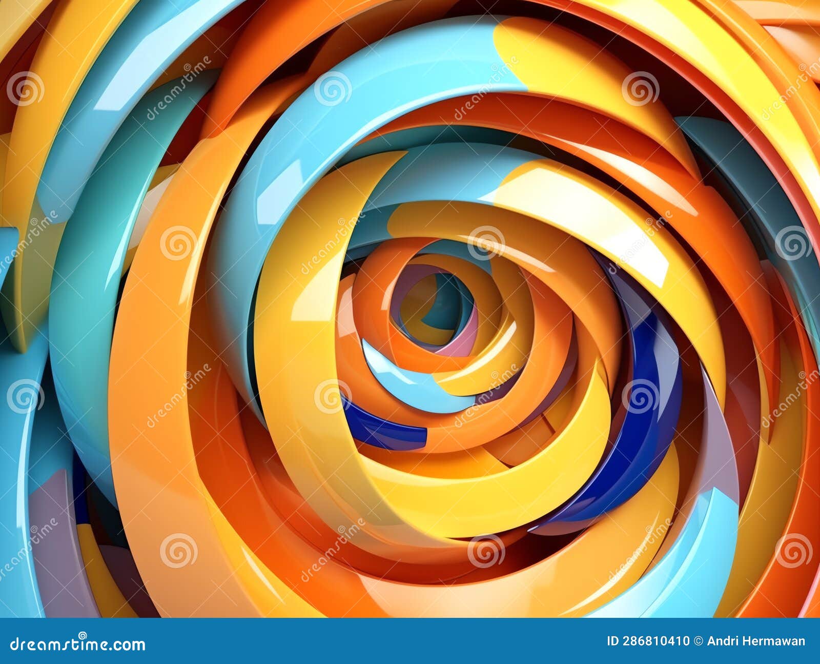 Colorful Circles Pattern Rotation 3d Stock Illustration - Illustration ...