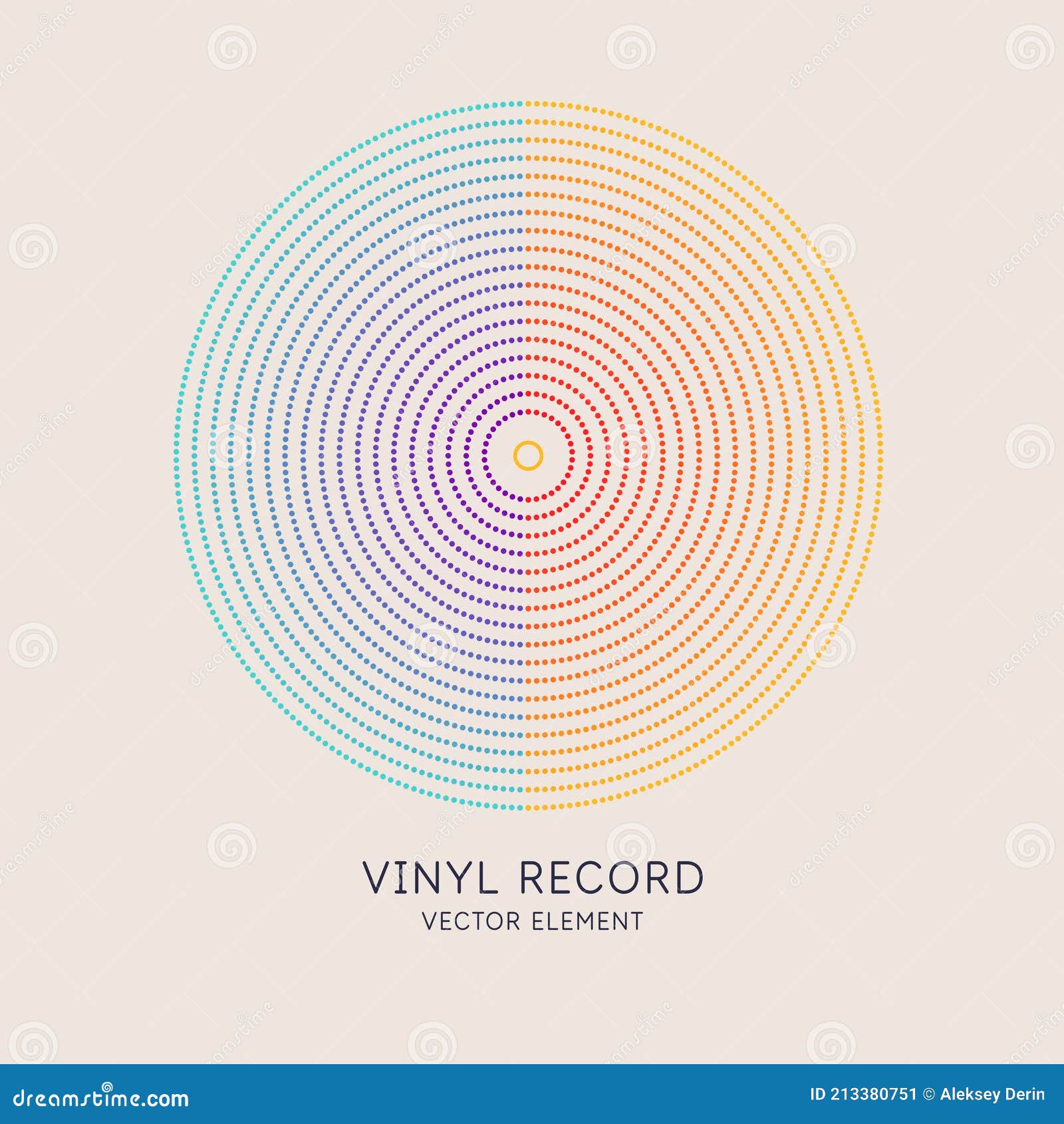 Colorful Circles Represent a Musical Vinyl Record. Stock Vector ...