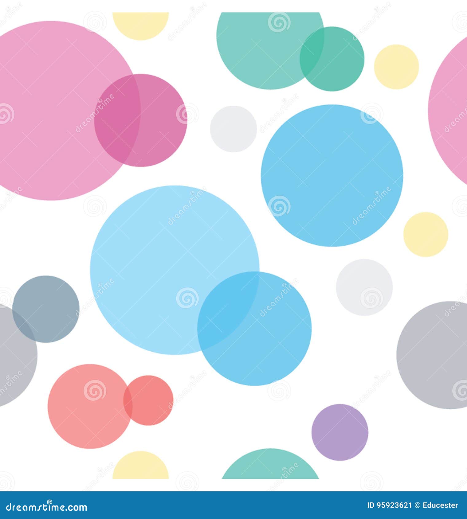 Colorful Circles Seamless Geometric Pattern Stock Illustration ...
