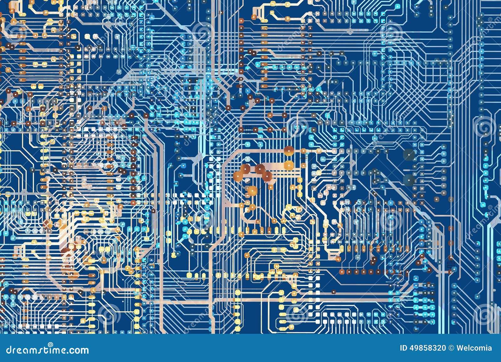 Colorful Circuit Board stock illustration. Illustration of electronics ...