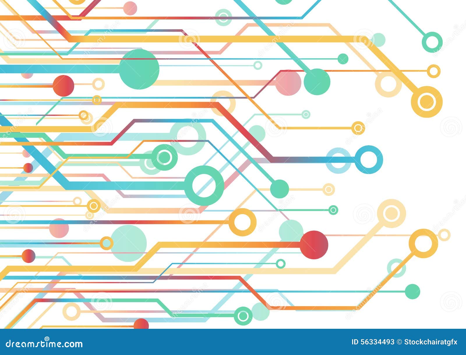 Colorful circuit board stock vector. Illustration of circuit - 56334493
