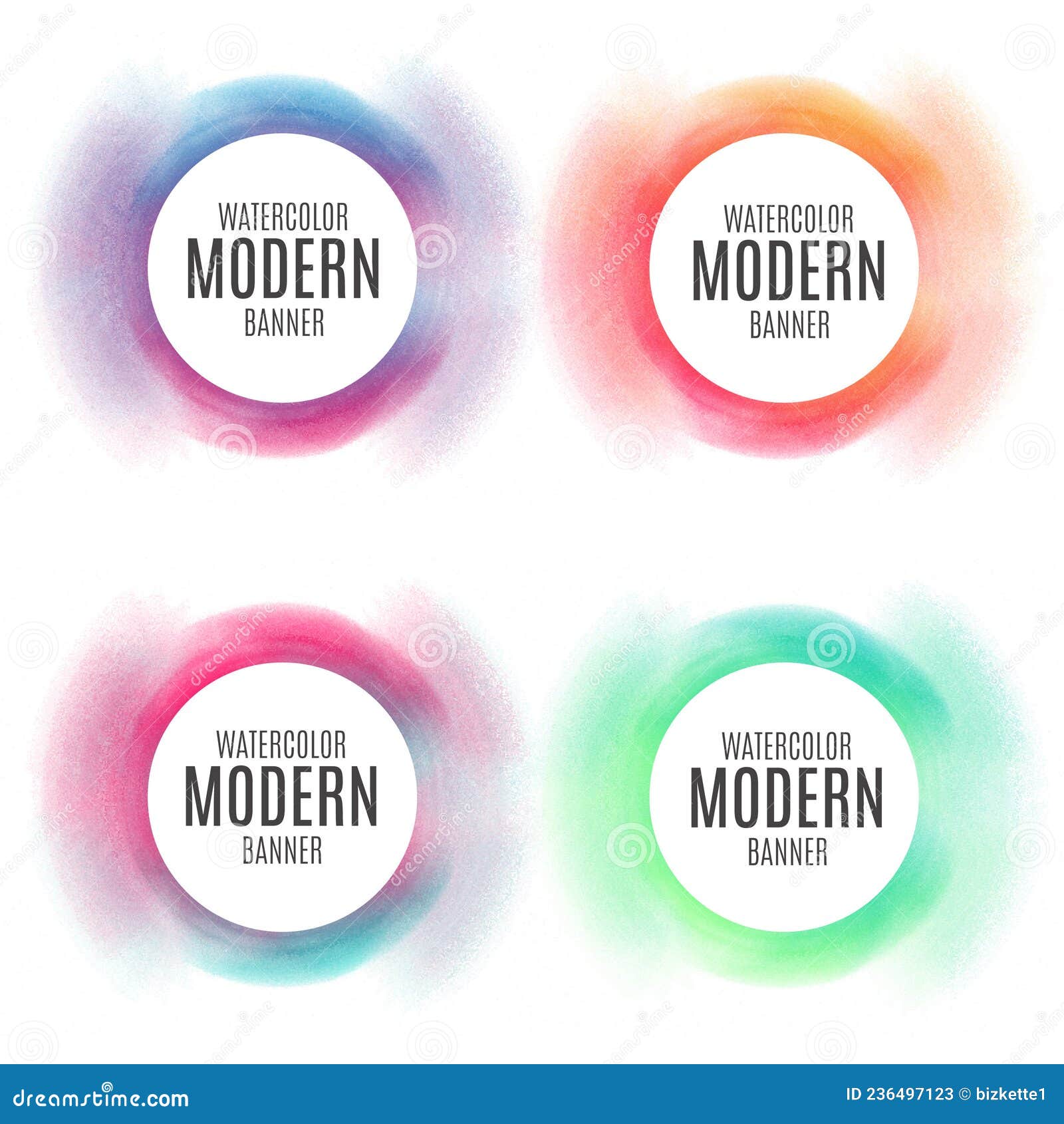 Colorful Circular Banner Collection Design Illustration Stock Vector ...