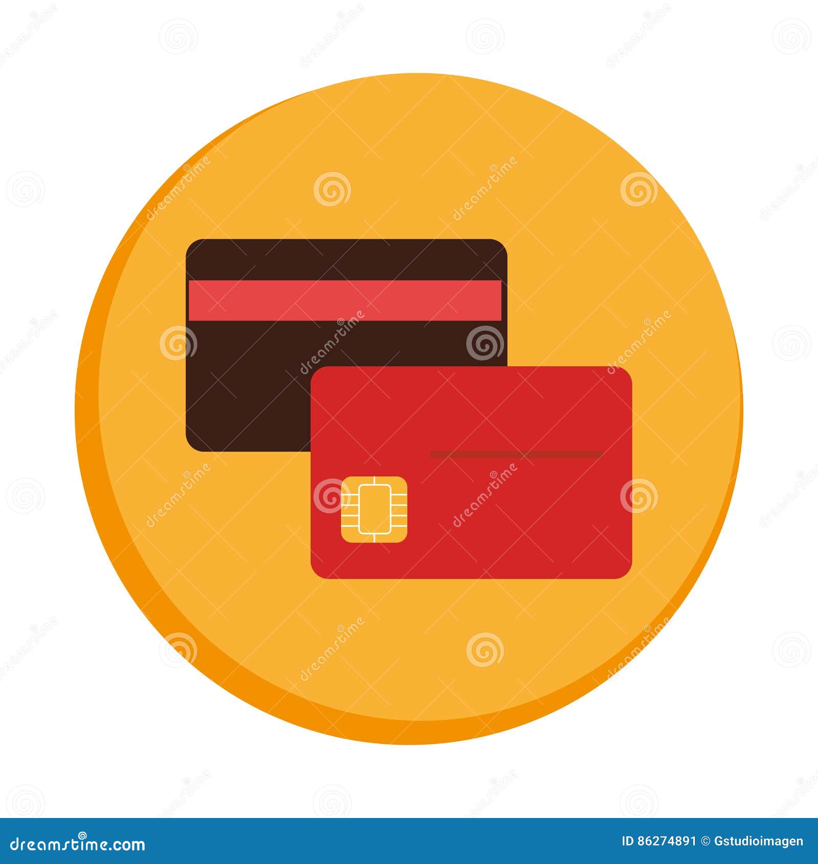 Colorful Circular Border with Debit and Credit Cards Stock Vector ...