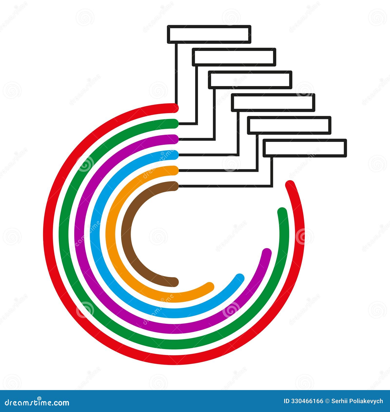 Colorful Circular Chart with Branches. Data Visualization. Infographic ...
