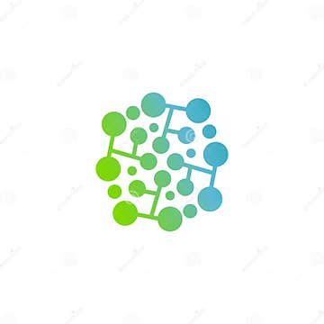 Abstract Molecular Circular Structure Logo Vector Illustration Stock ...