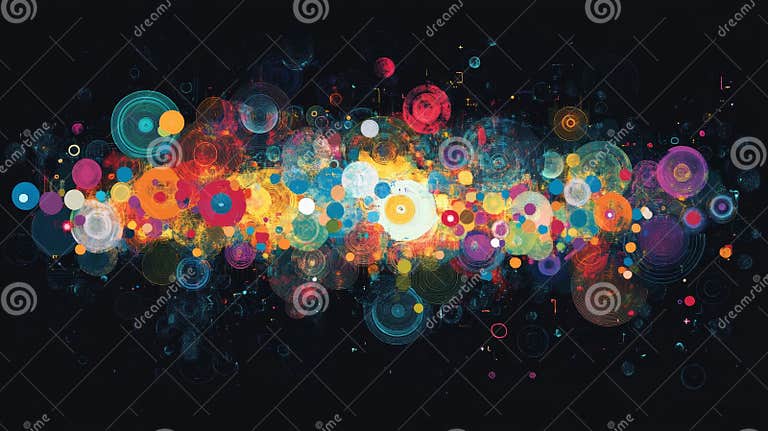 Colorful Circular Data Visualization Concept Illustrating Big Data ...