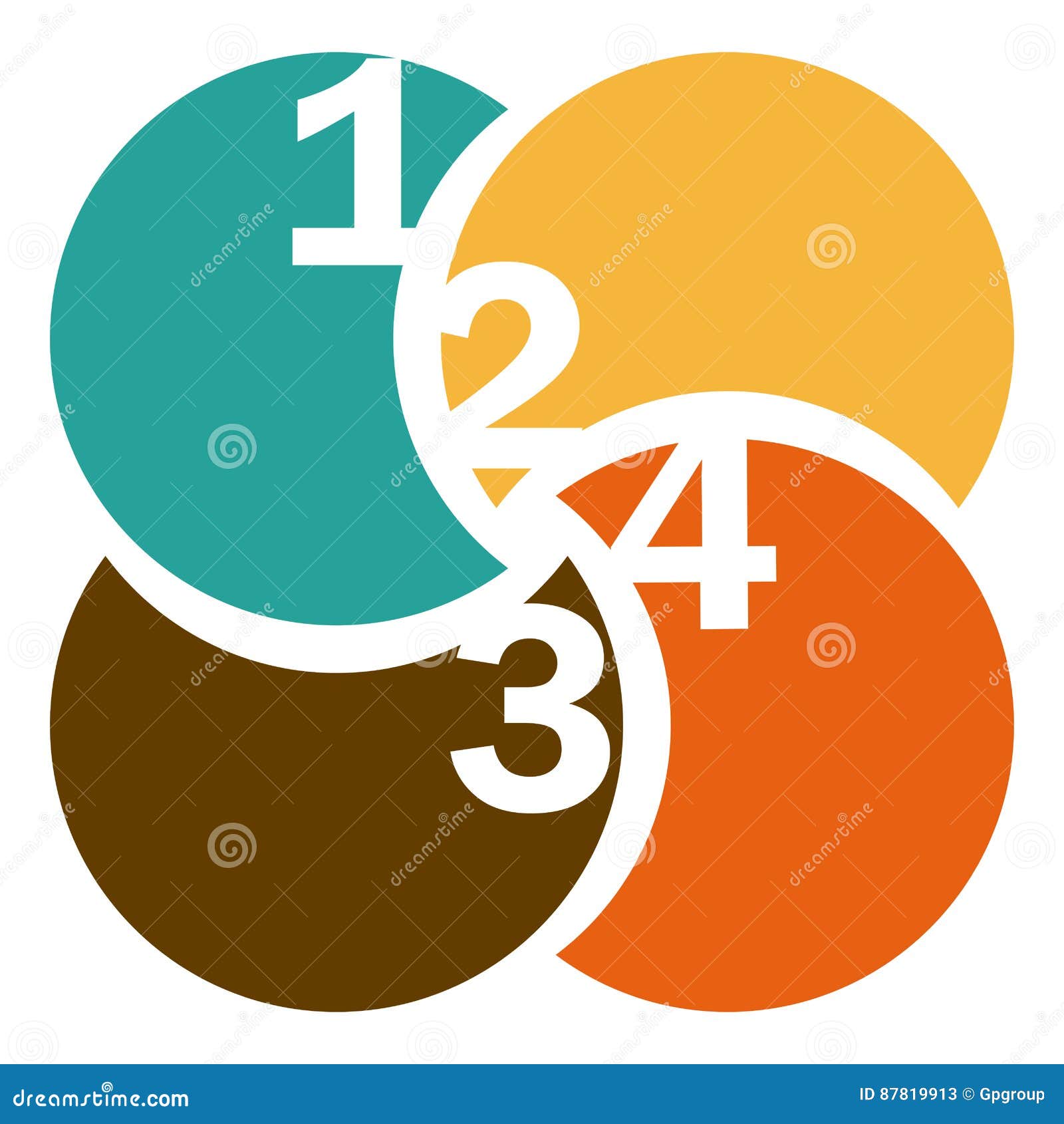 Colorful Circular Figures with Numeration Stock Illustration ...