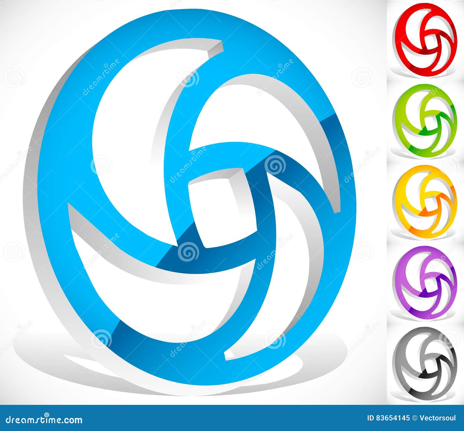 Colorful Circular Logo for Technology Concepts with Contour Version ...
