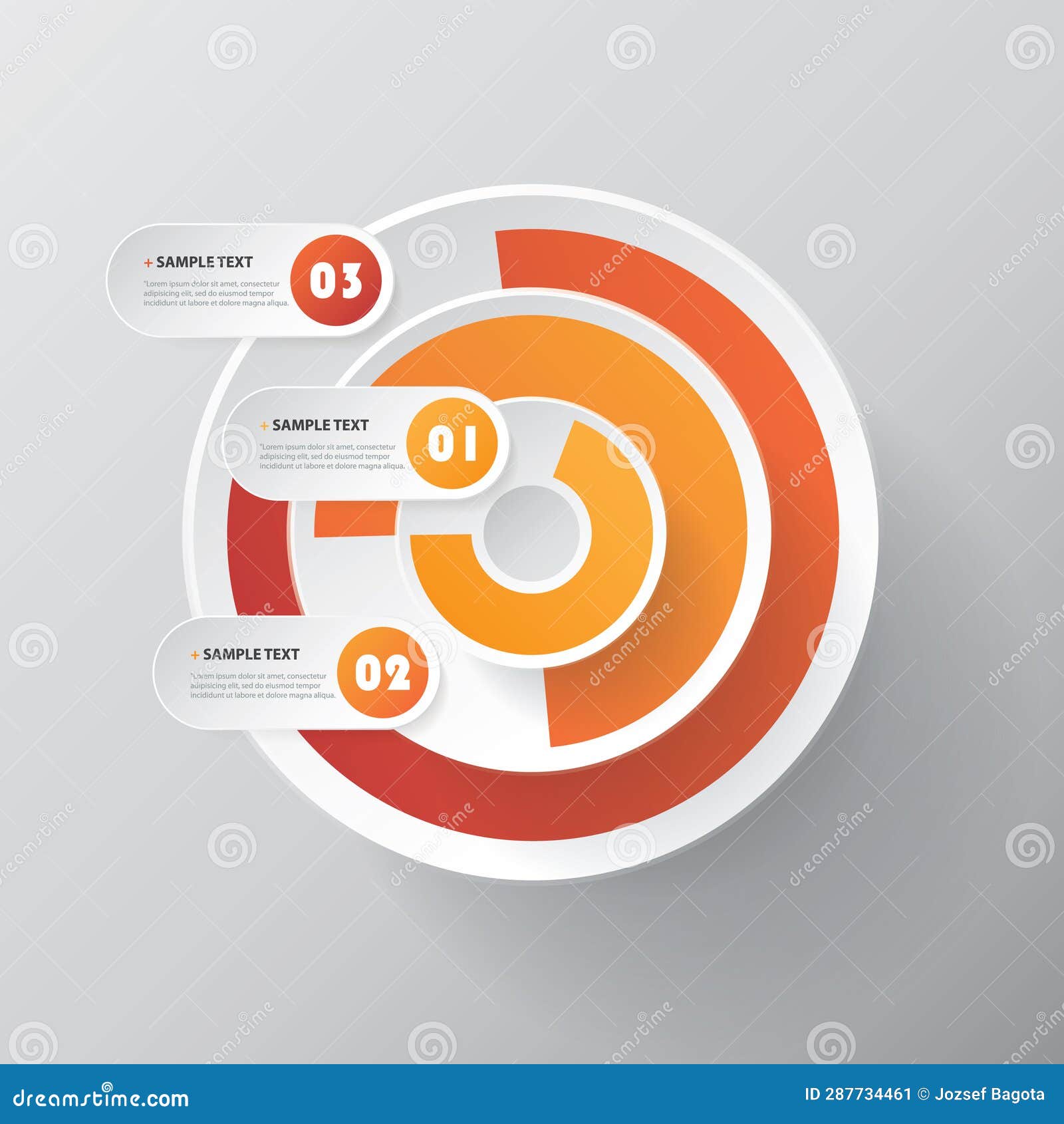 Infographic Concentric Diagram Template With 4 Options Vector ...
