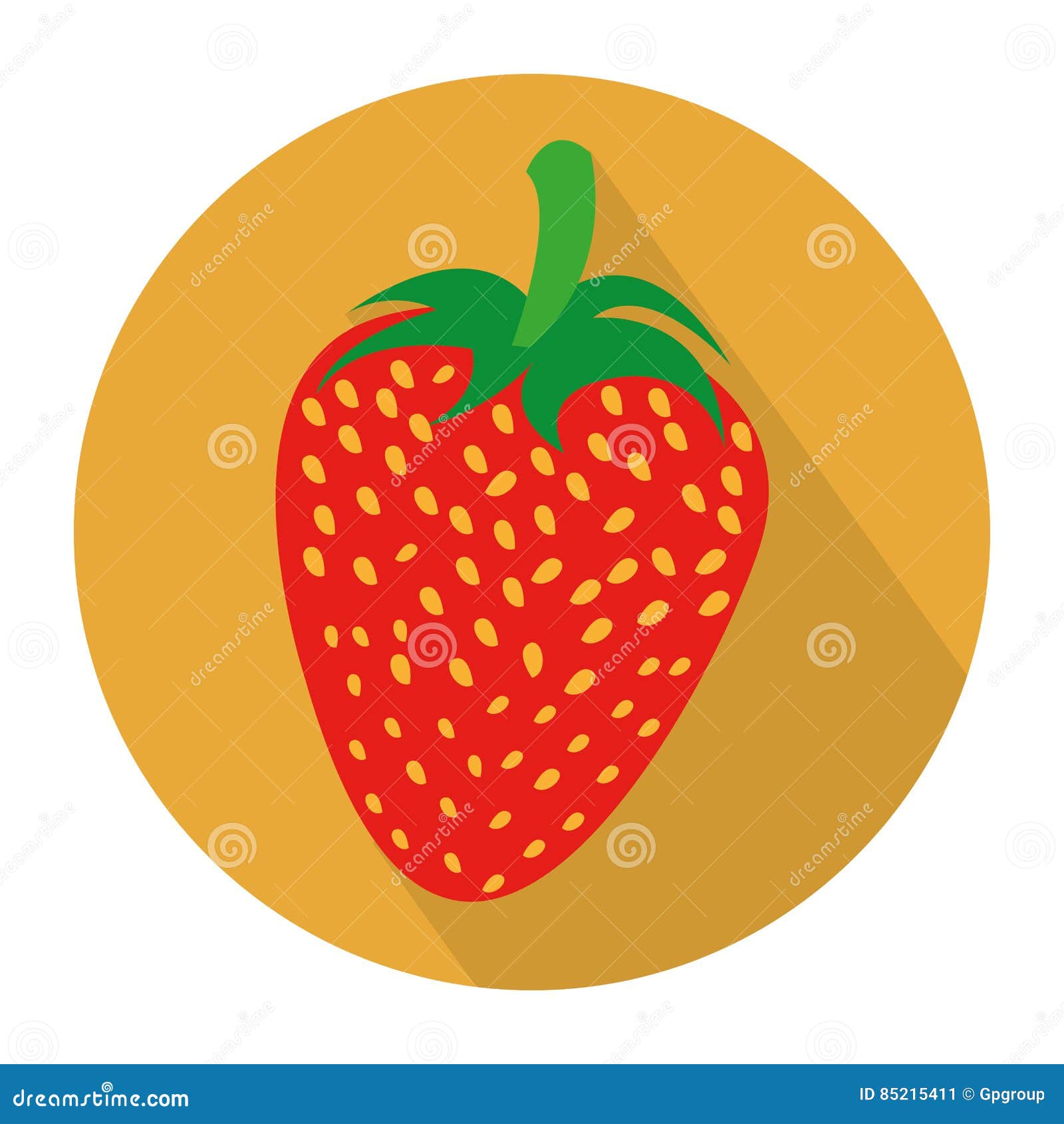 Colorful Circular Shape with Strawberry Fruit Stock Illustration ...