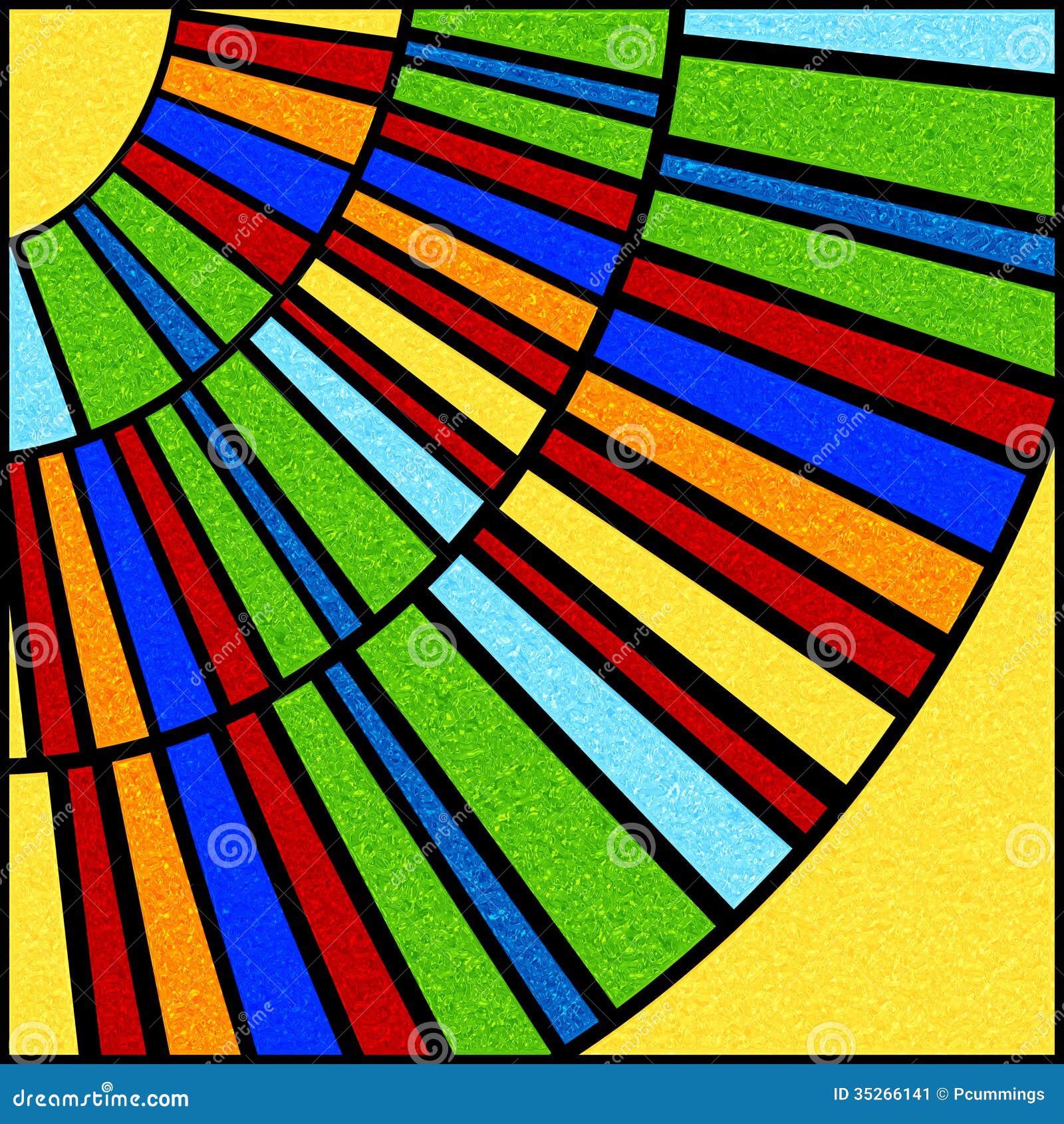 Colorful Circular Stained Glass Window Panel Stock Illustration ...
