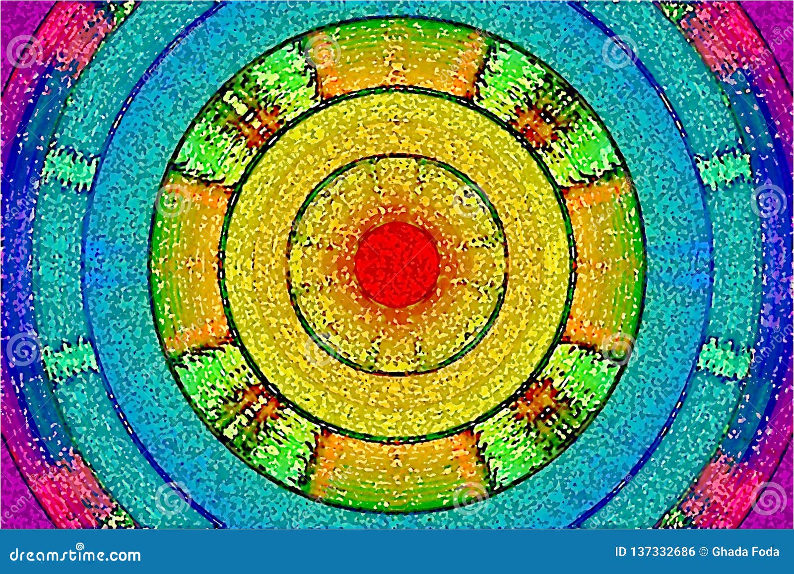 Colorful Circular Textured Background Stock Illustration - Illustration ...