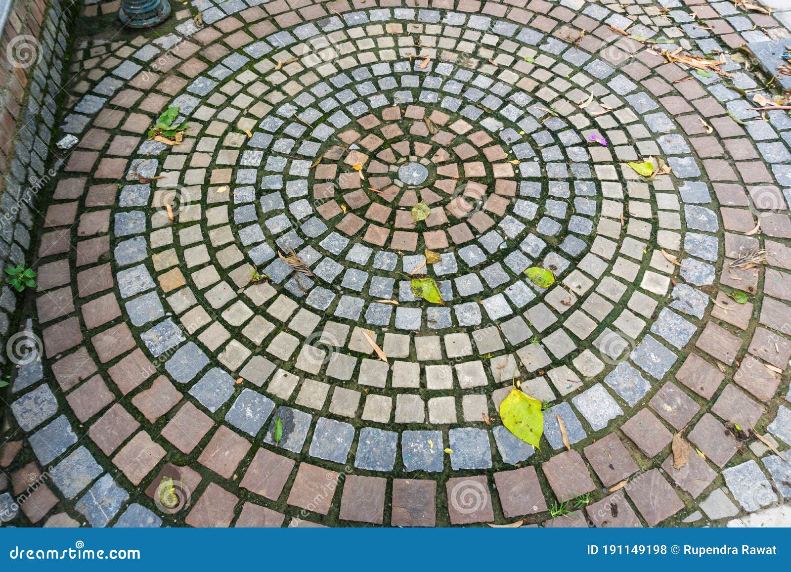 A Colorful Circular Tile Pattern on the Footpath Stock Photo - Image of ...