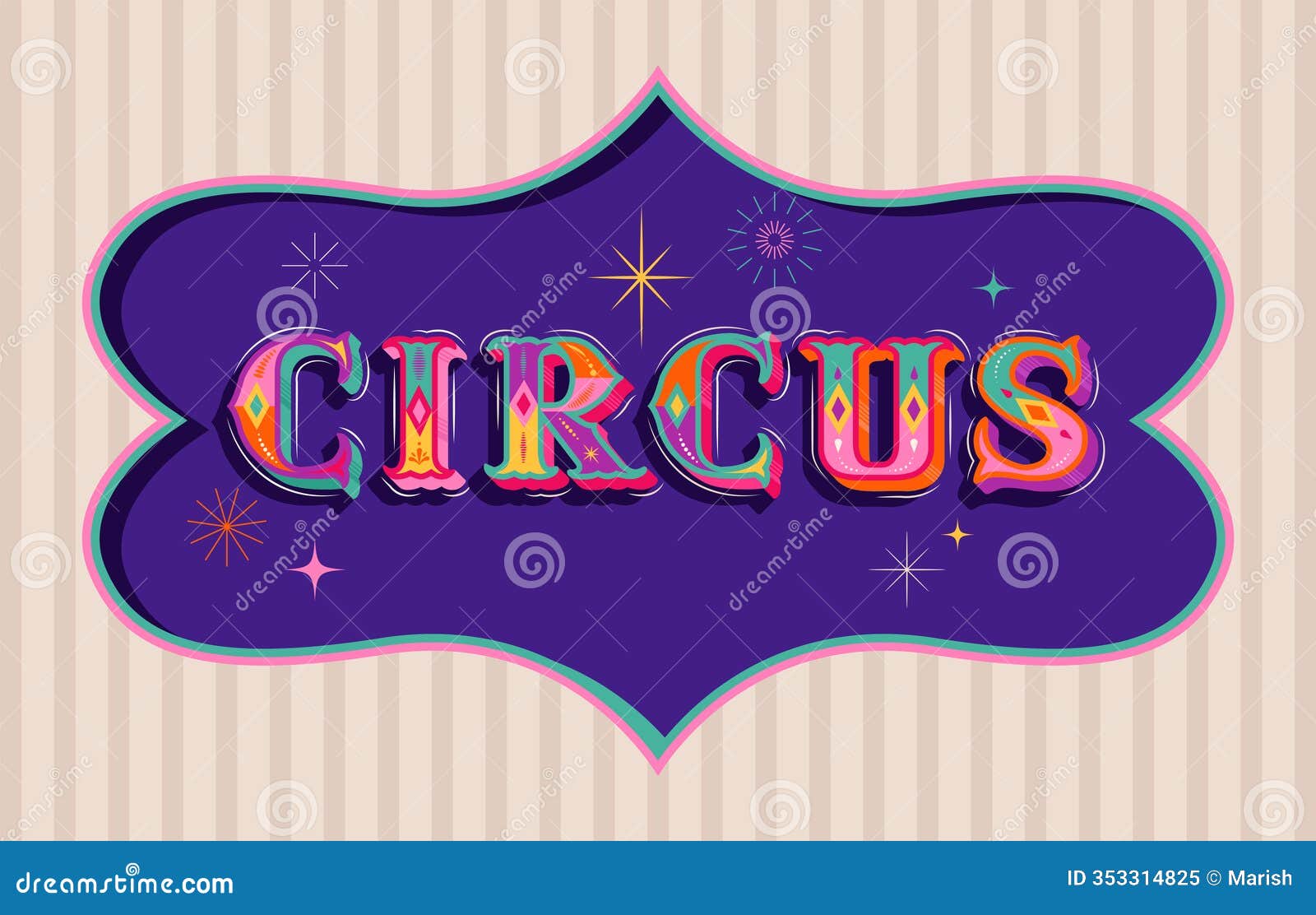 Colorful Circus Banner Background Stock Illustration - Illustration of ...