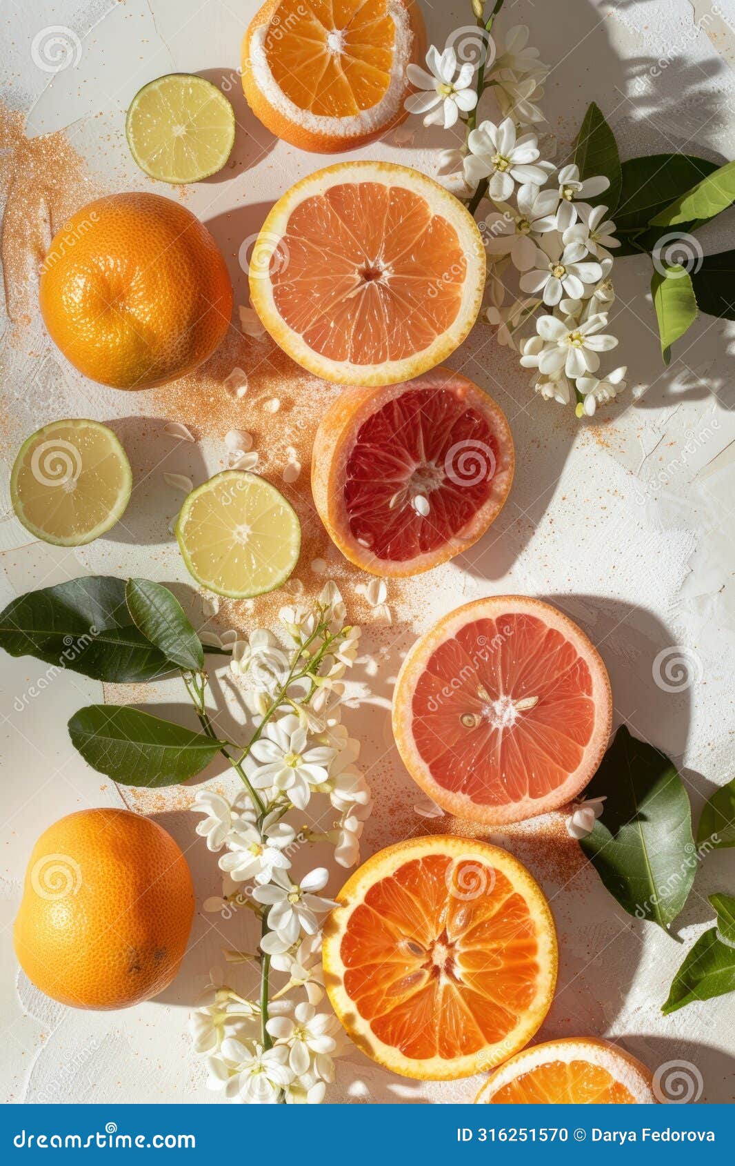 Colorful Citrus Fruit Assortment on a Light Background Stock Photo ...