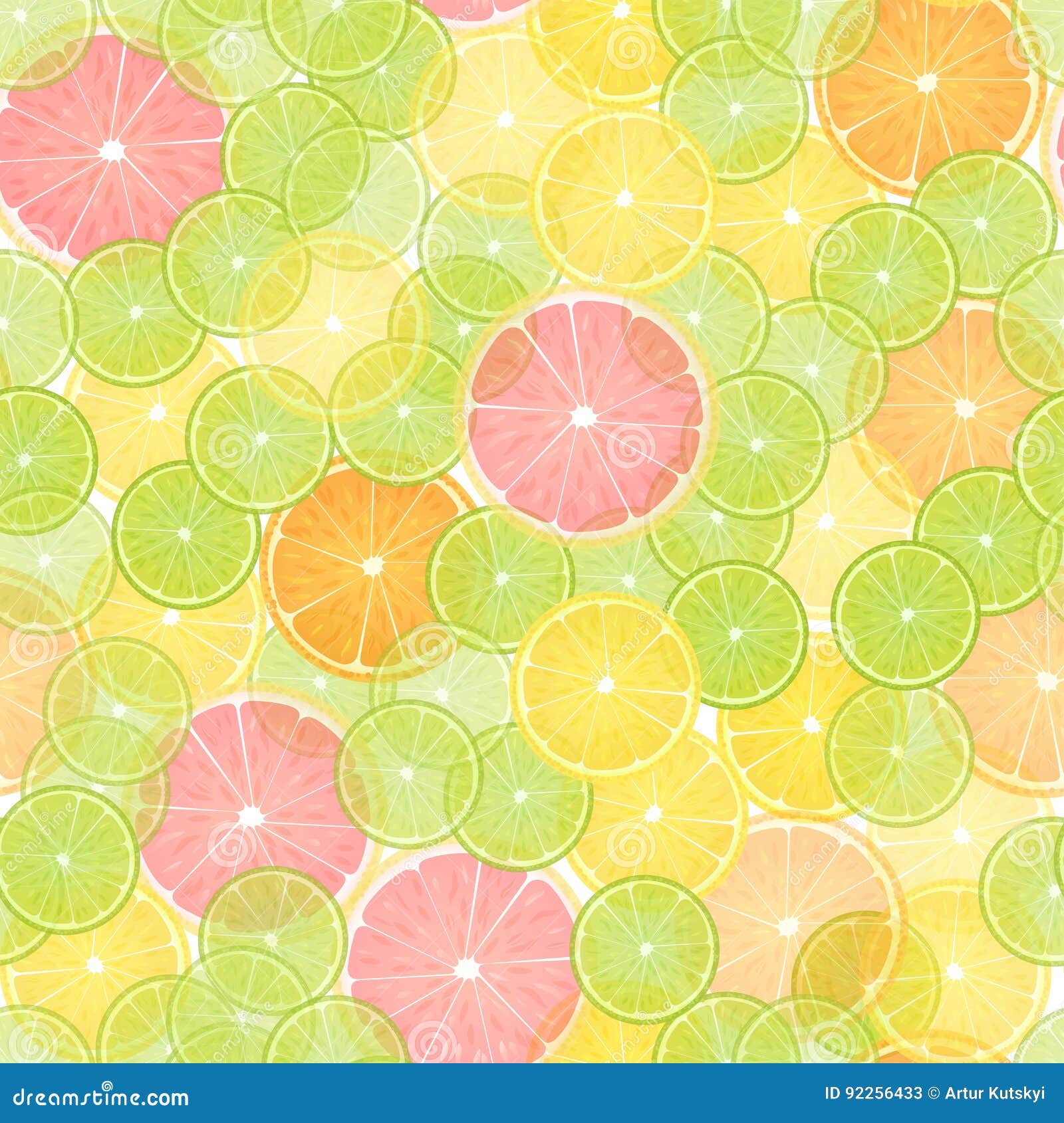 Colorful Citrus Lemon Seamless Pattern. Stock Vector - Illustration of ...