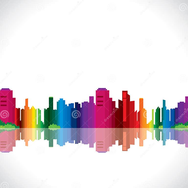 Colorful city stock vector. Illustration of isolated - 28106197