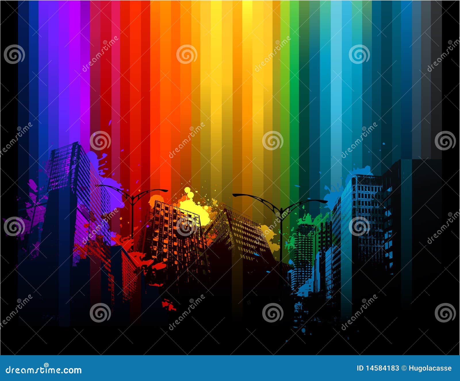 Colorful city background stock vector. Illustration of clean - 14584183