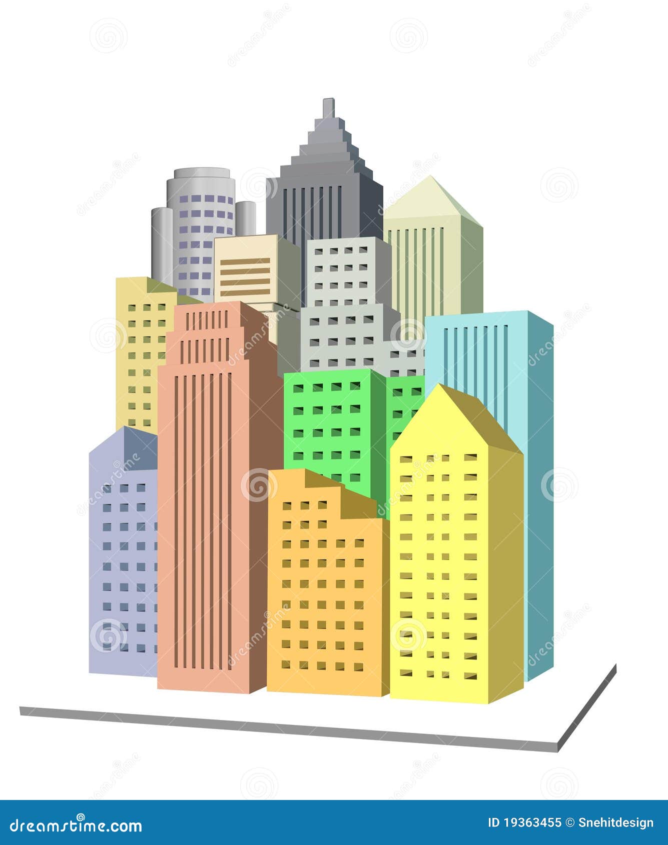 Colorful city icon stock illustration. Illustration of market - 19363455