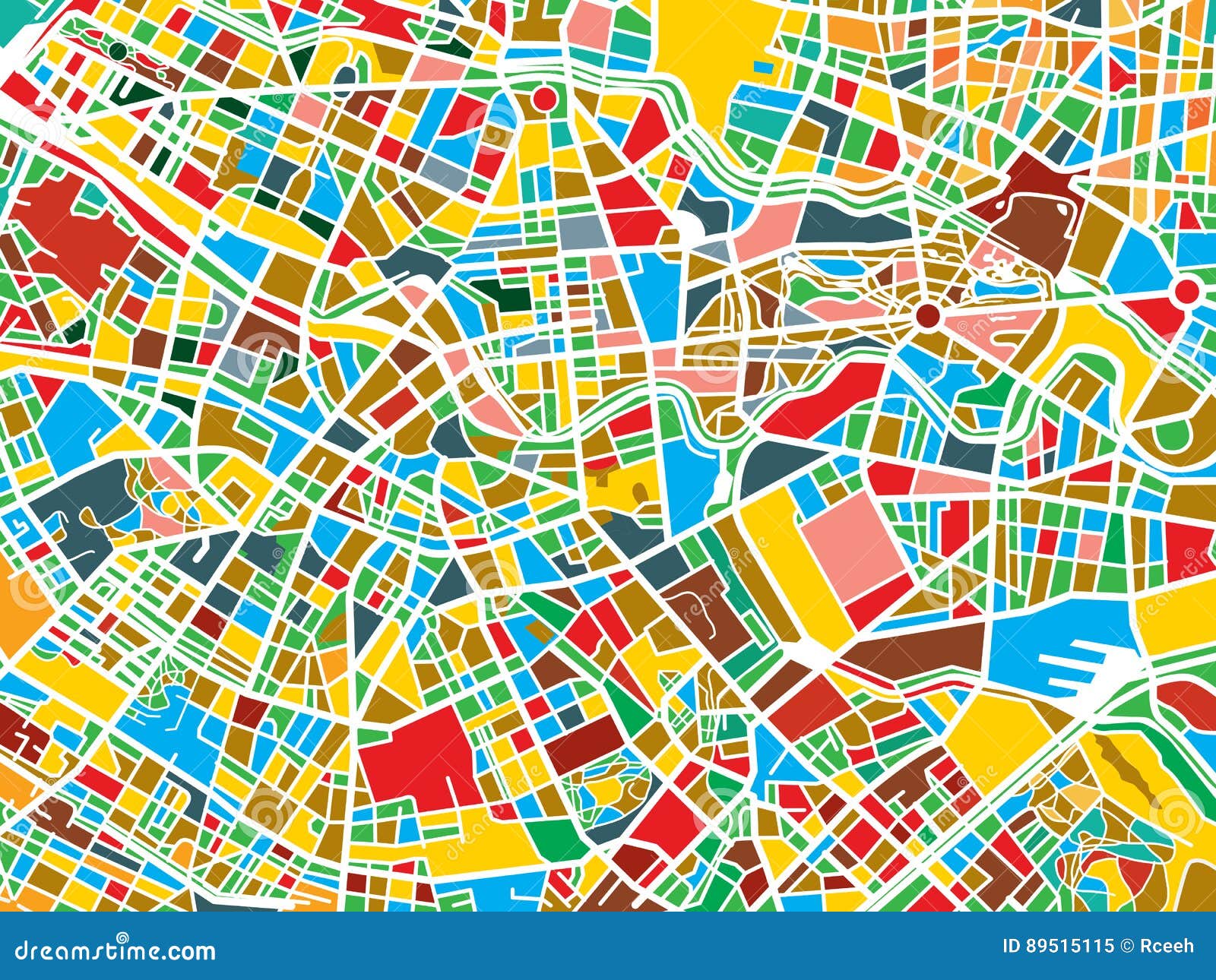 Colorful city map stock vector. Illustration of artistic - 89515115