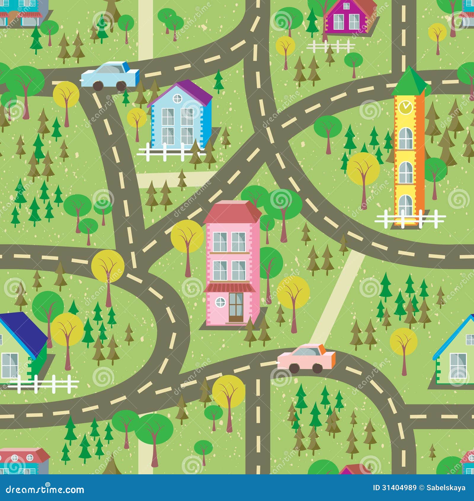 Colorful City Seamless Pattern Stock Vector - Illustration of windows ...