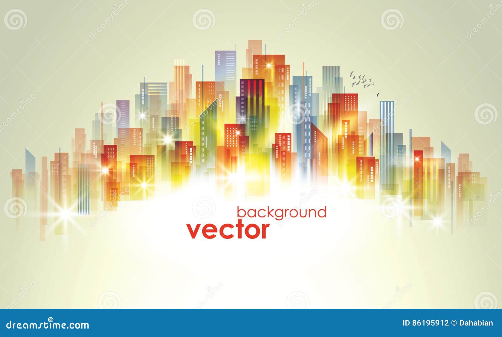 Colorful City Skyline, Vector Illustration Stock Vector - Illustration ...