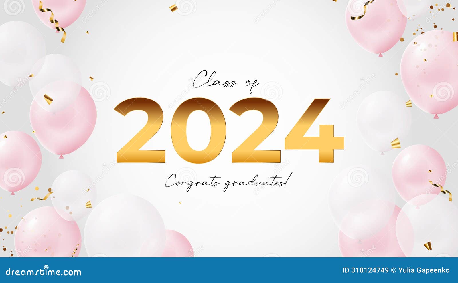 Colorful Class of 2024 Graduation Balloon Vector Illustration Stock ...