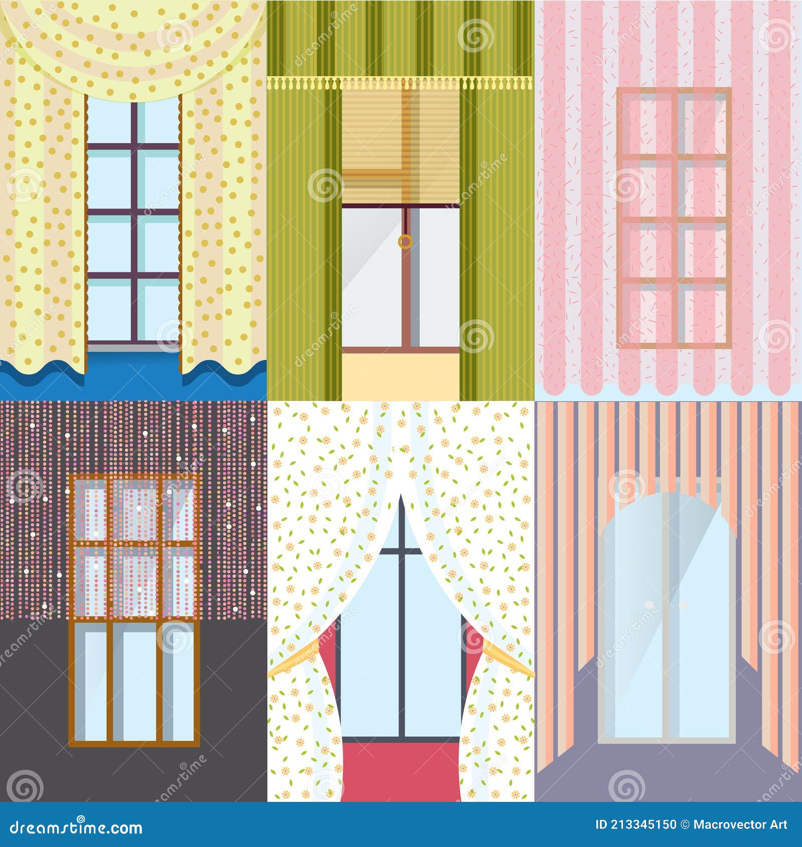 Colorful Classic Windows Collection Stock Vector - Illustration of ...