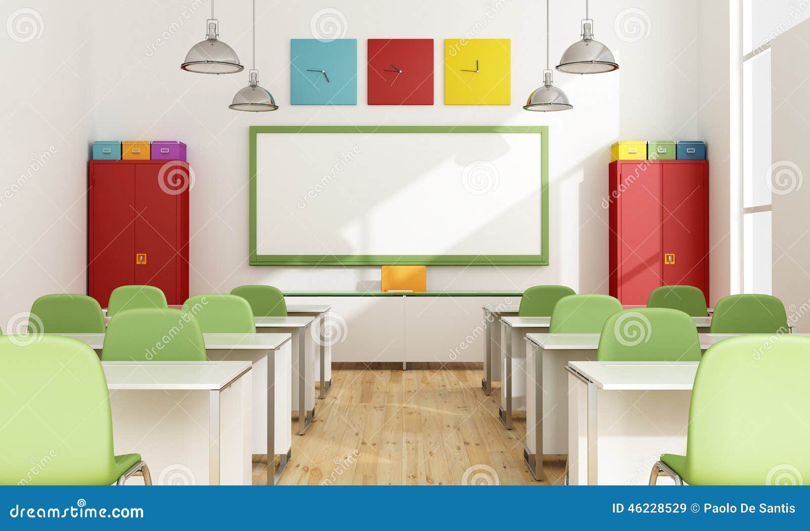 Colorful Classroom stock illustration. Illustration of education - 46228529