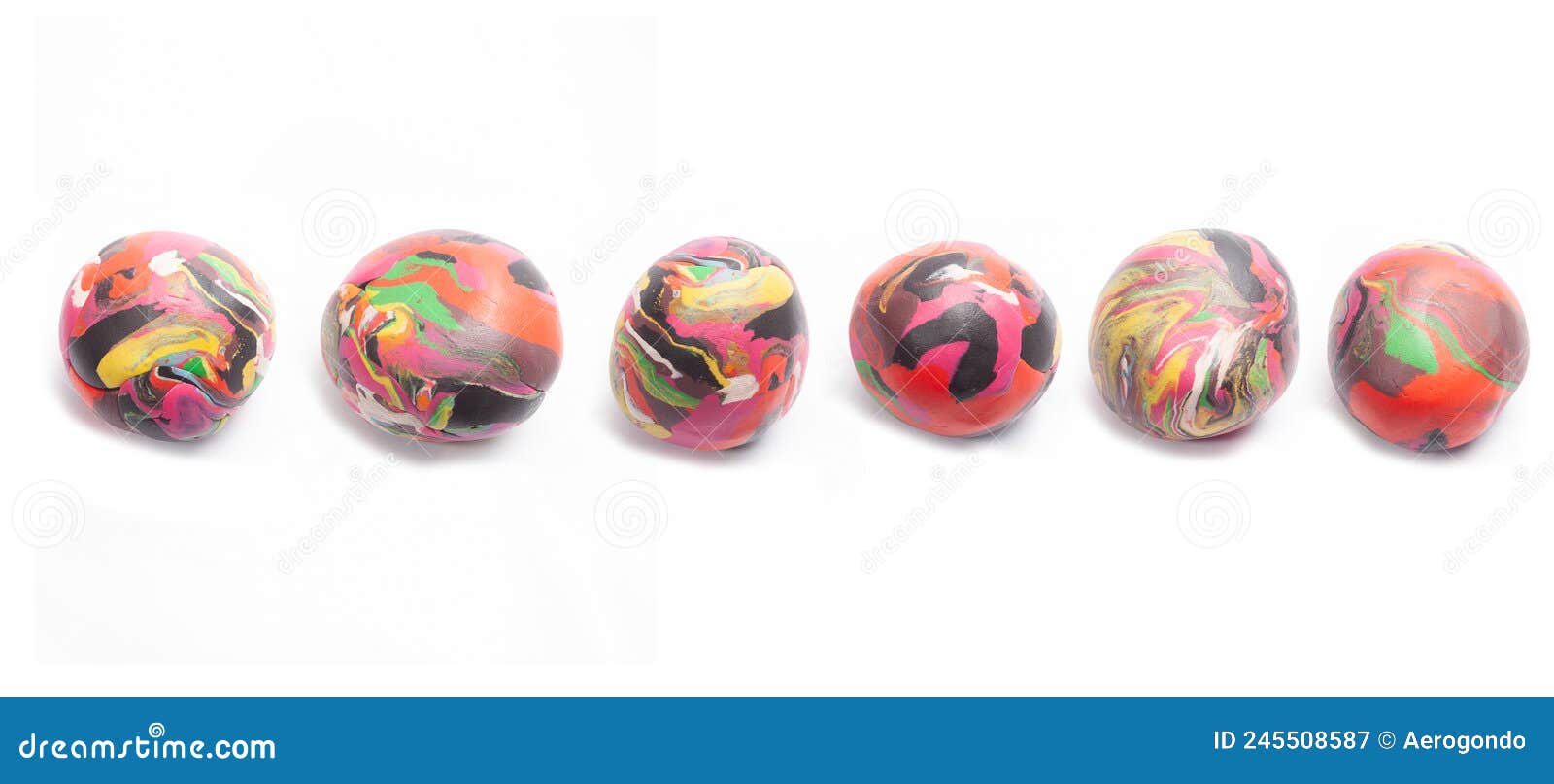 Colorful Clay Balls Isolated on White Background Stock Image - Image of ...